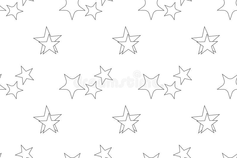 Seamless Star Pattern Coloring Page for Kids Stock Vector ...