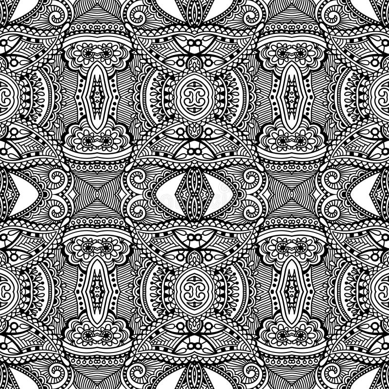 Black and White Abstract Seamless Pattern Stock Vector - Illustration ...