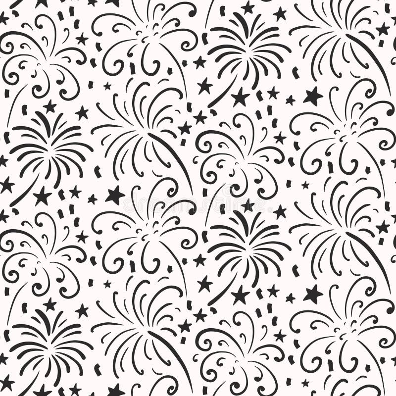 Fireworks Black And White Background