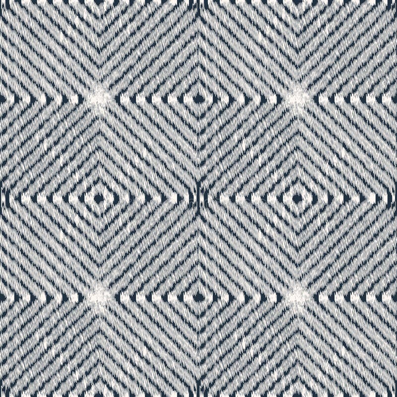 Black and White Seamless Pattern with Ikat Style Stock Vector ...