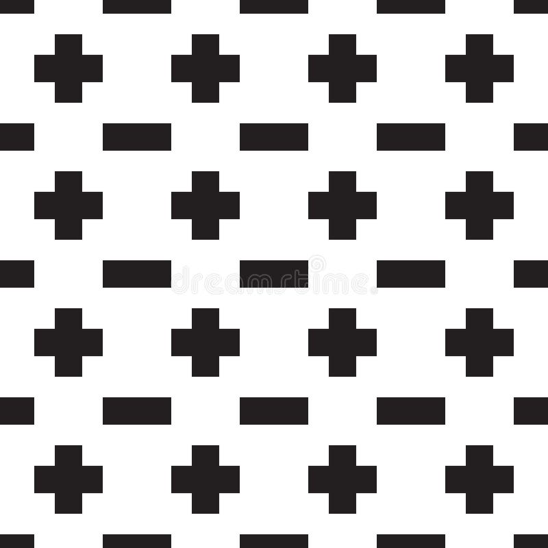 Black and White Seamless Pattern with Wave Stock Illustration ...