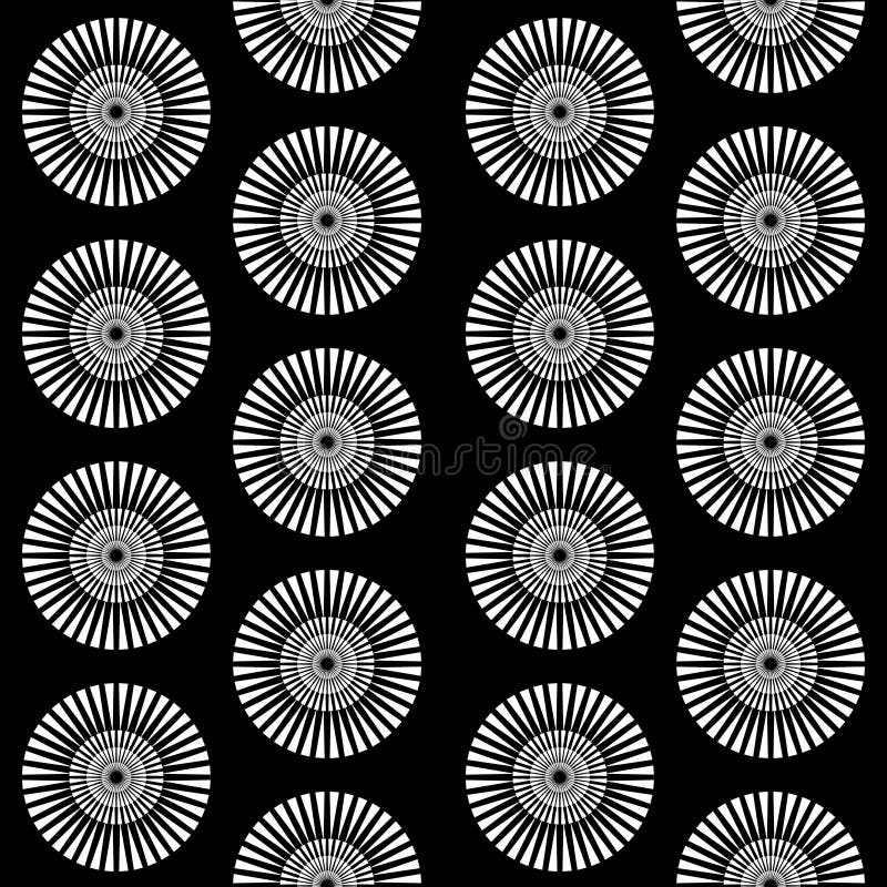 Black and White Seamless Pattern for Textile and Wrapping Paper, Round ...