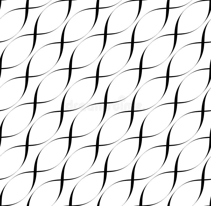 Black and White Seamless Pattern Twist Line Style, Abstract Back Stock ...