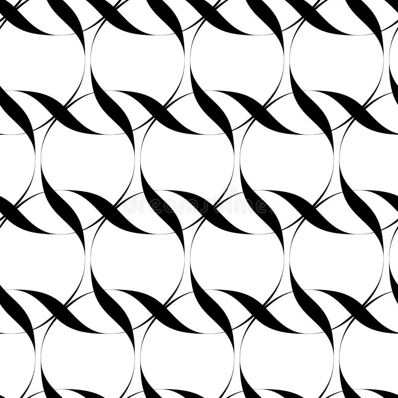 Black and White Seamless Pattern Twist Line Style, Abstract Back Stock ...