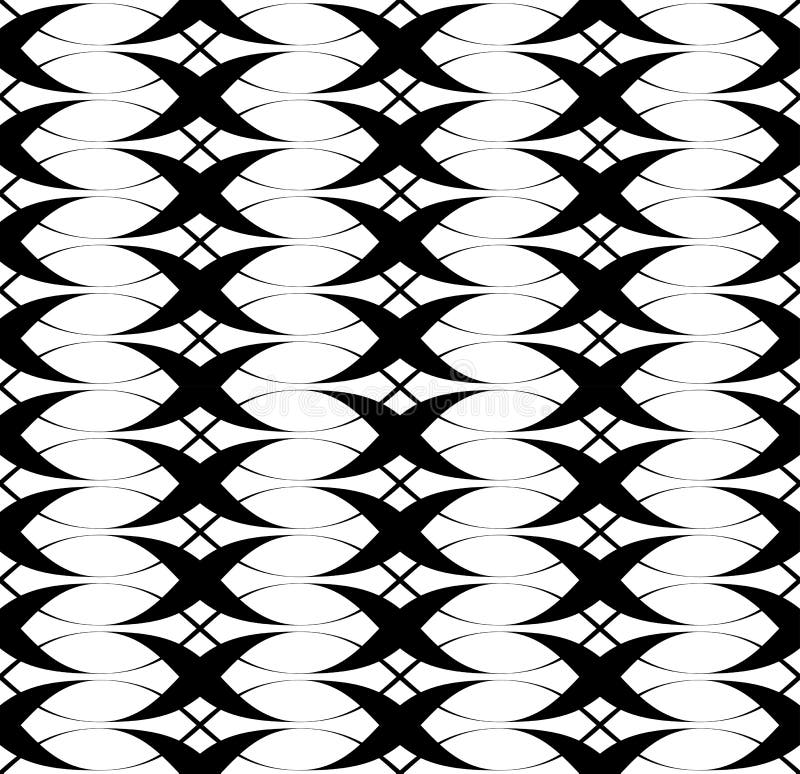 Black and White Seamless Pattern Twist Line Style, Abstract Back Stock ...