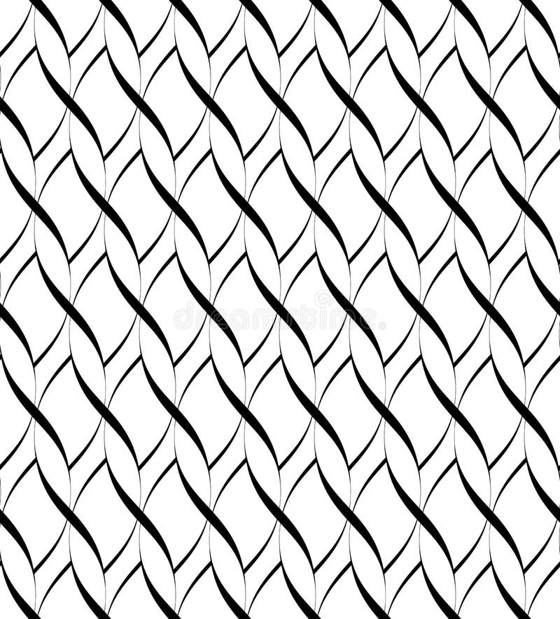 Black and White Seamless Pattern Twist Line Style, Stock Vector ...