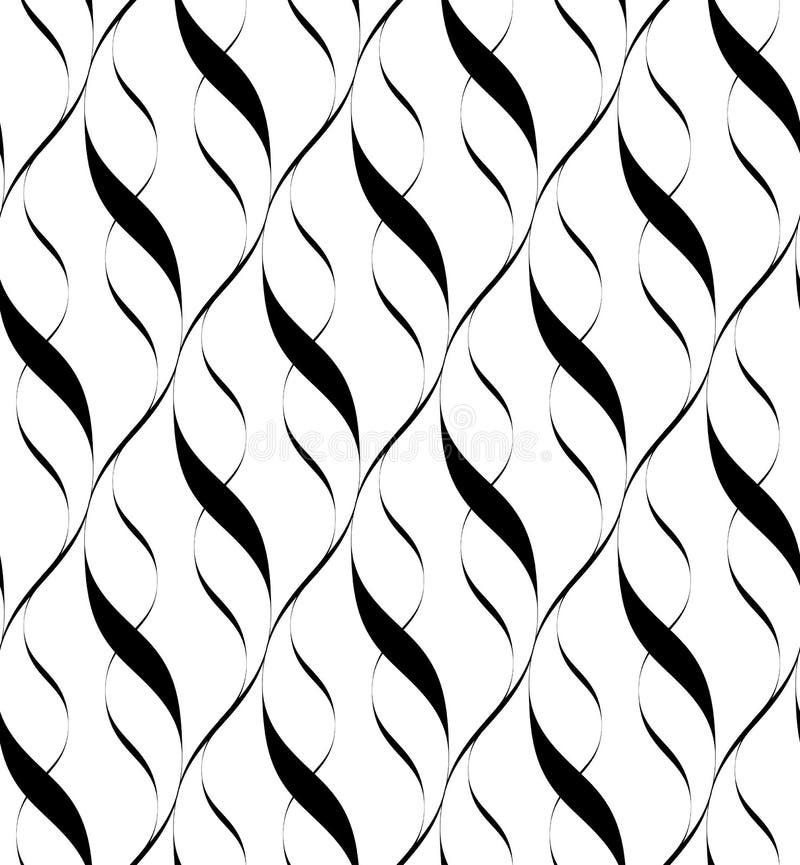 Black and White Seamless Pattern Twist Line Style Stock Vector ...