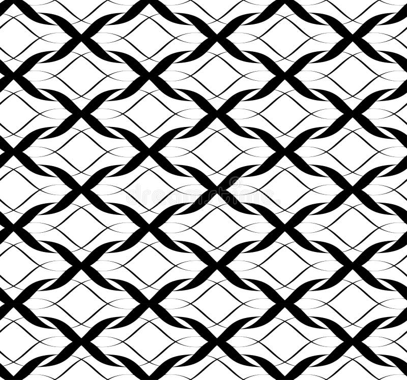 Black and White Seamless Pattern Twist Line Style Stock Vector ...