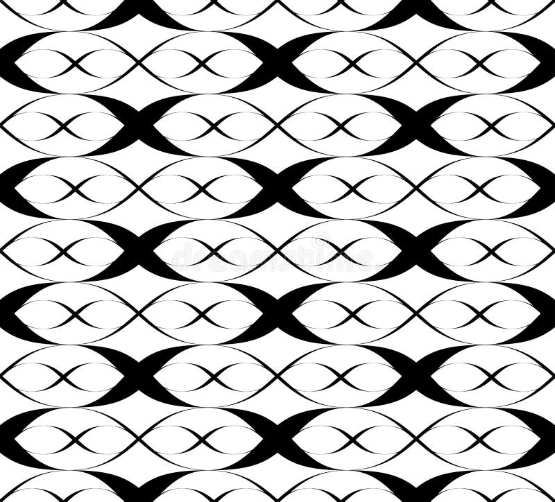 Black and White Seamless Pattern Twist Line Style, Abstract Background ...