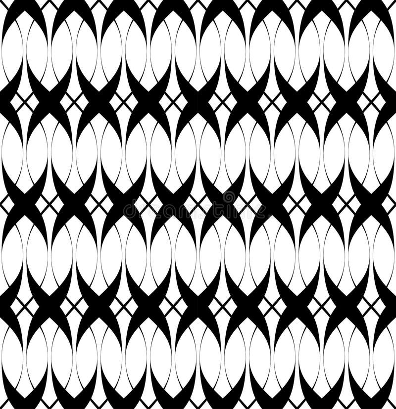 Black and White Seamless Pattern Twist Line Style, Abstract Background ...