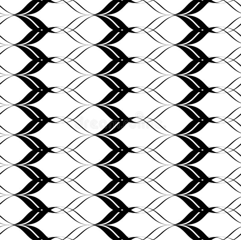 Black and White Seamless Pattern Twist Line Style, Abstract Background ...