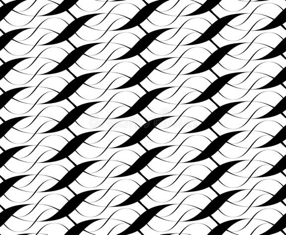 Black and White Seamless Pattern Twist Line Style, Abstract Background ...