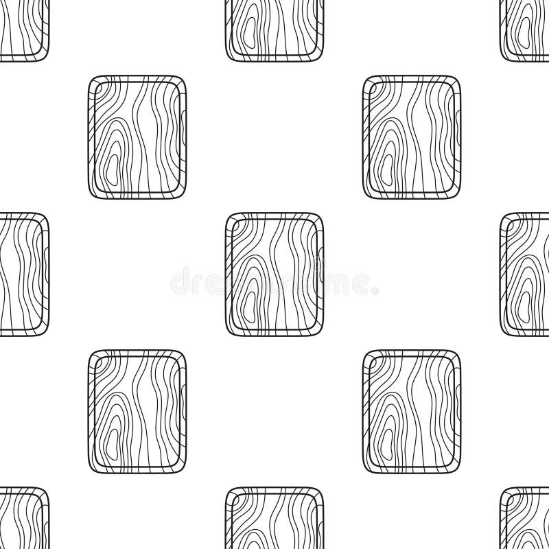 Outline Cutting Board Seamless Pattern Stock Vector - Illustration of ...