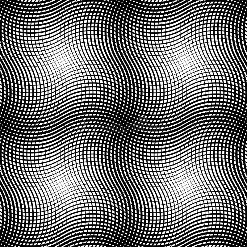 Black and White Seamless Pattern Wave Line Style, Abstract Background ...