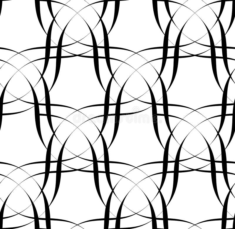 Black and White Seamless Pattern Wave Line Style, Abstract Background ...