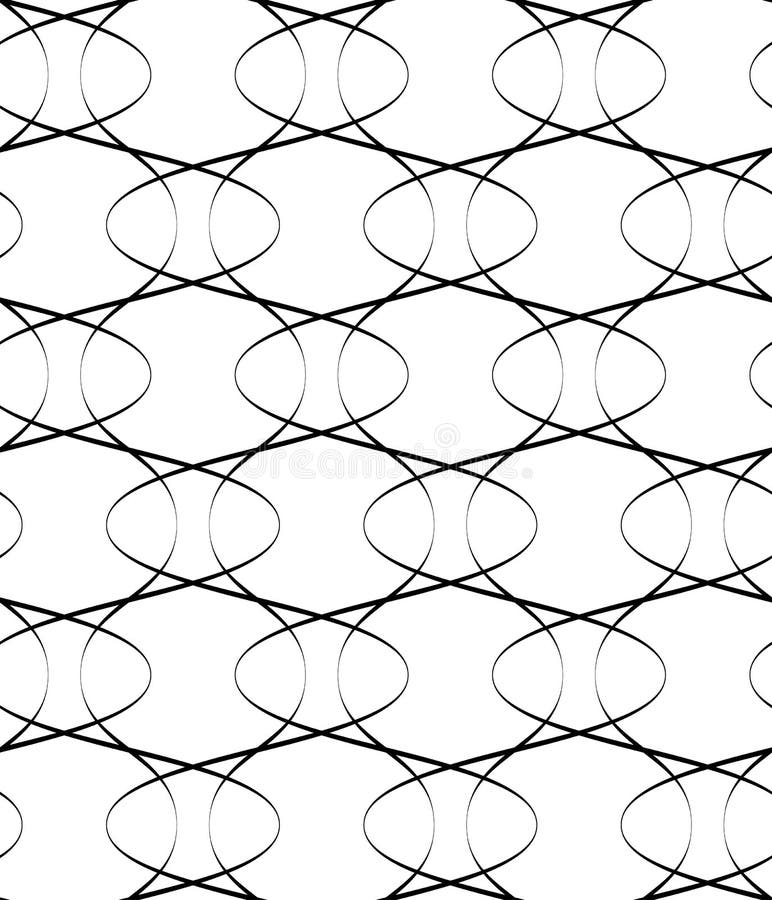 Black and White Seamless Pattern Wave Line Style Stock Vector ...