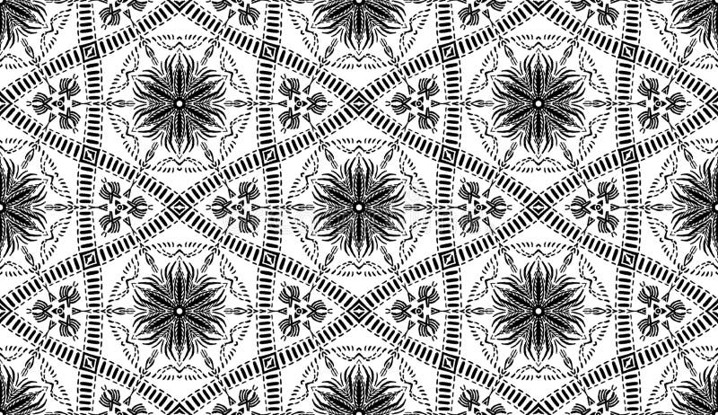 Black and White Seamless Patterns Stock Illustration - Illustration of ...