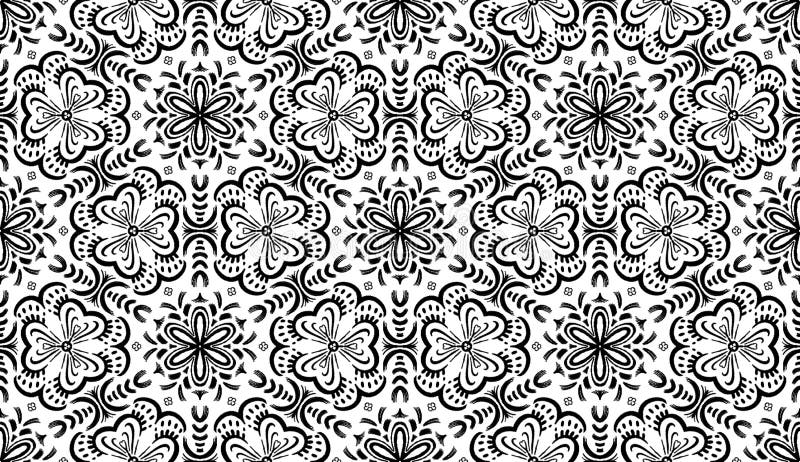 Black and White Seamless Patterns Stock Illustration - Illustration of ...