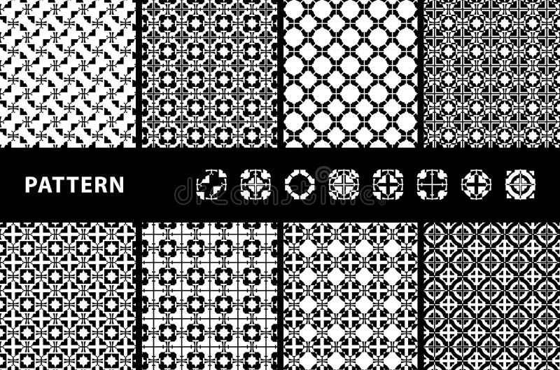 Black and White Seamless Patterns Stock Vector - Illustration of ...