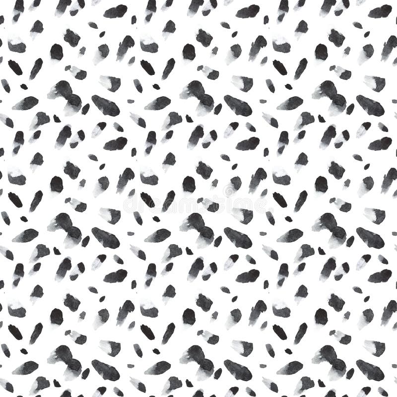 Black and White Seamless Patterns. Hand Drawn Watercolor Lines. Stock ...