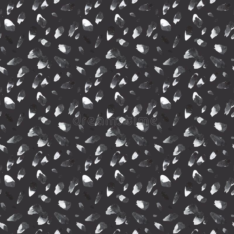 Black and White Seamless Patterns. Hand Drawn Watercolor Lines. Stock ...