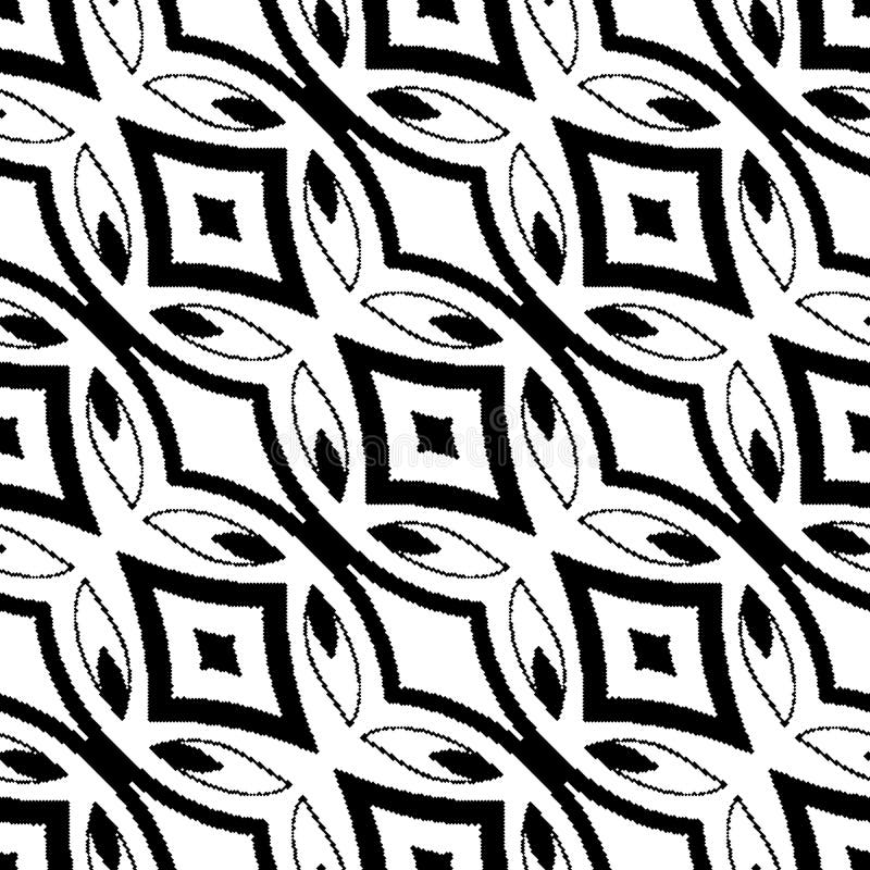 Black and White Vector Image and Seamless Repeat Pattern Design Stock ...