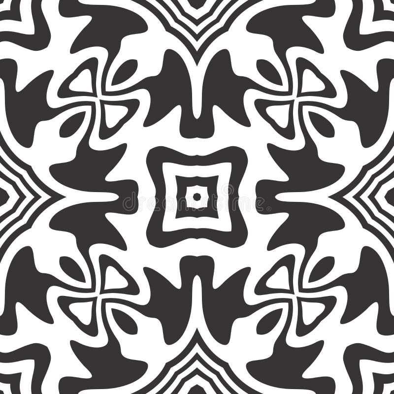 Black and White Seamless Repeating Vector Pattern. Multi, Hexagon ...