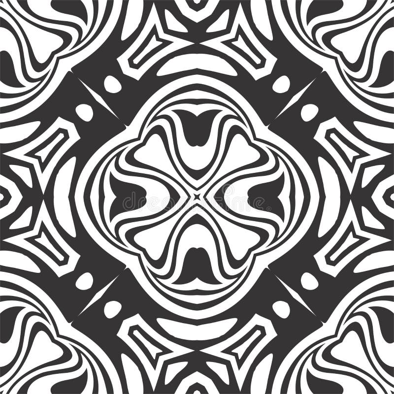 Black and White Seamless Repeating Vector Pattern. Multi, Hexagon ...