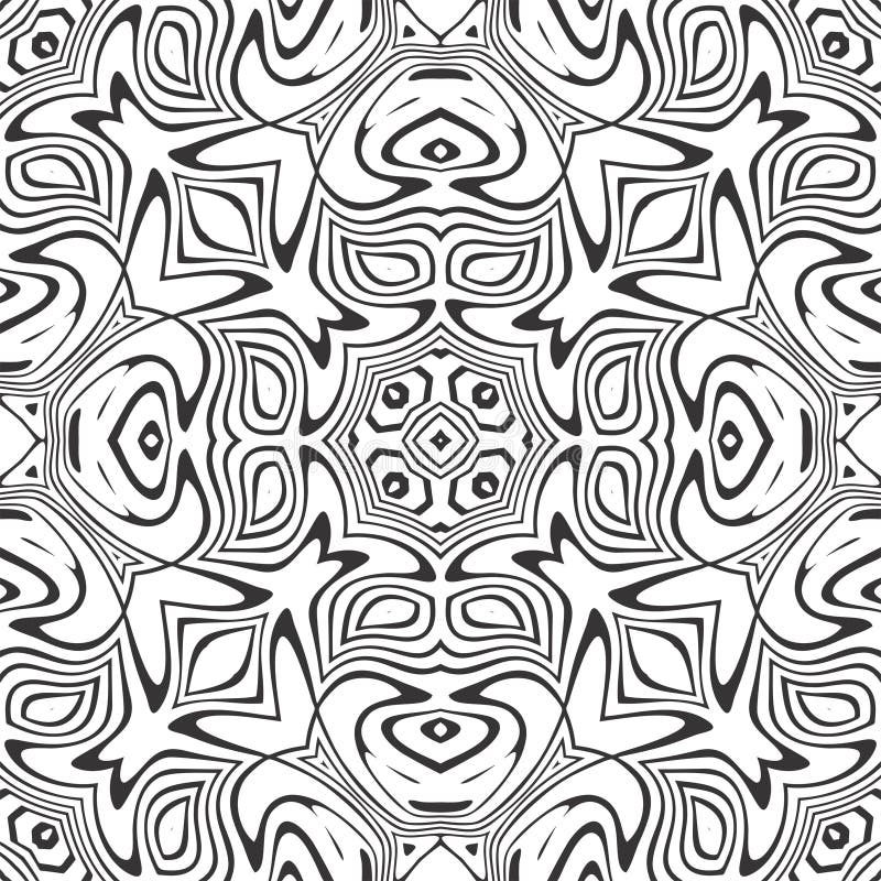 Black and White Seamless Repeating Vector Pattern. Multi, Hexagon ...