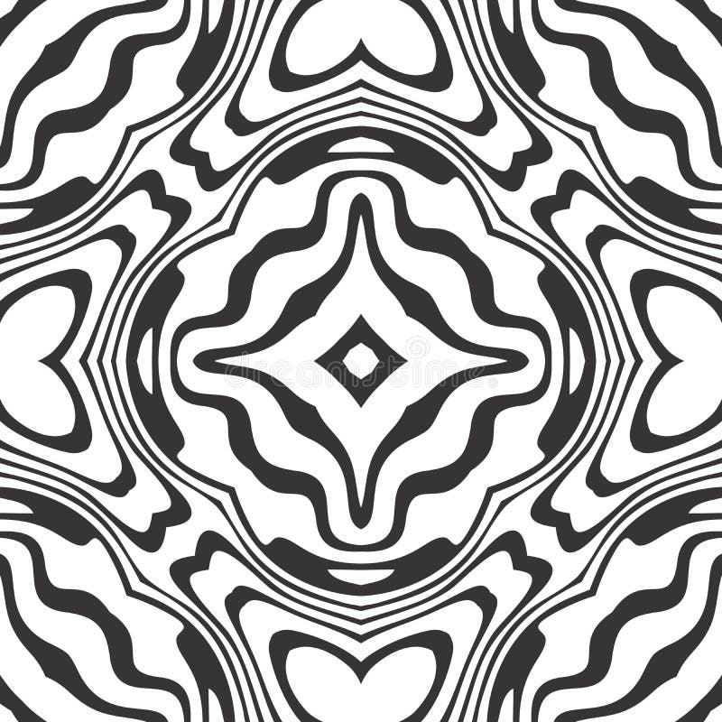 Black and White Seamless Repeating Vector Pattern. Multi, Hexagon ...