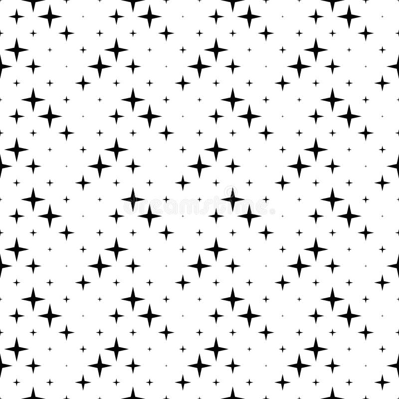 Geometrical Black and White Seamless Star Pattern Background Design ...