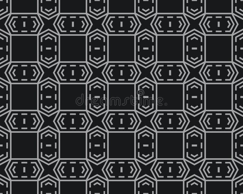 Black and White Seamless Tile Pattern Stock Illustration - Illustration ...