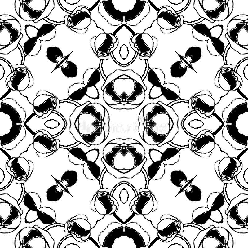 Black and White Vector Image and Seamless Repeat Pattern Design Stock ...