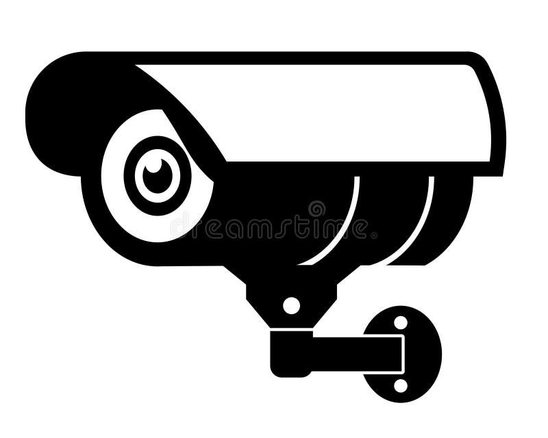 Black and White Security Camera Icon with Rounded Edges for ...