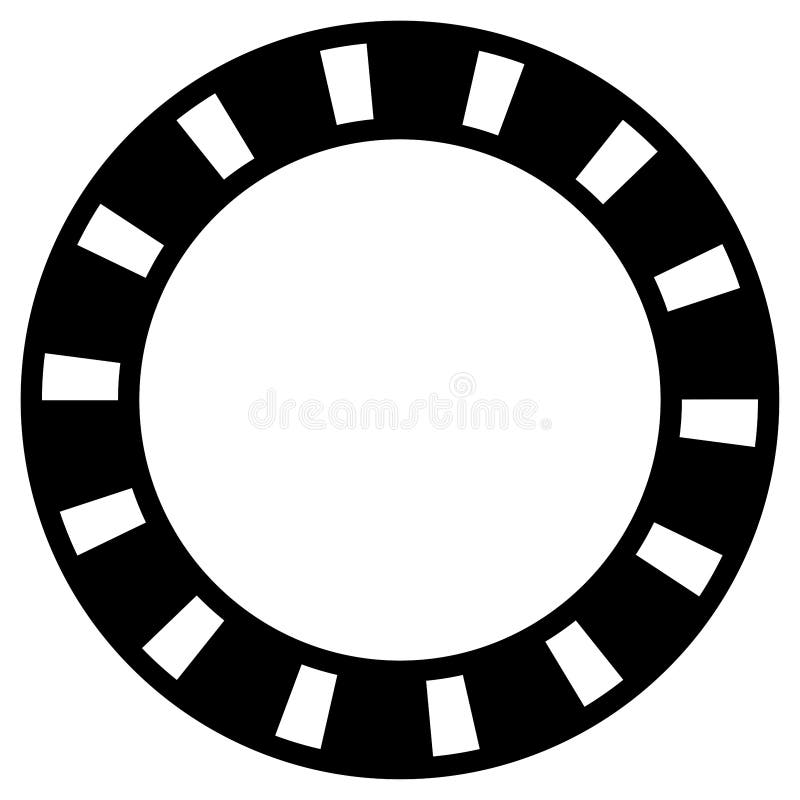 Black and White Segmented Circle, Ring Abstract Geometric Vector ...