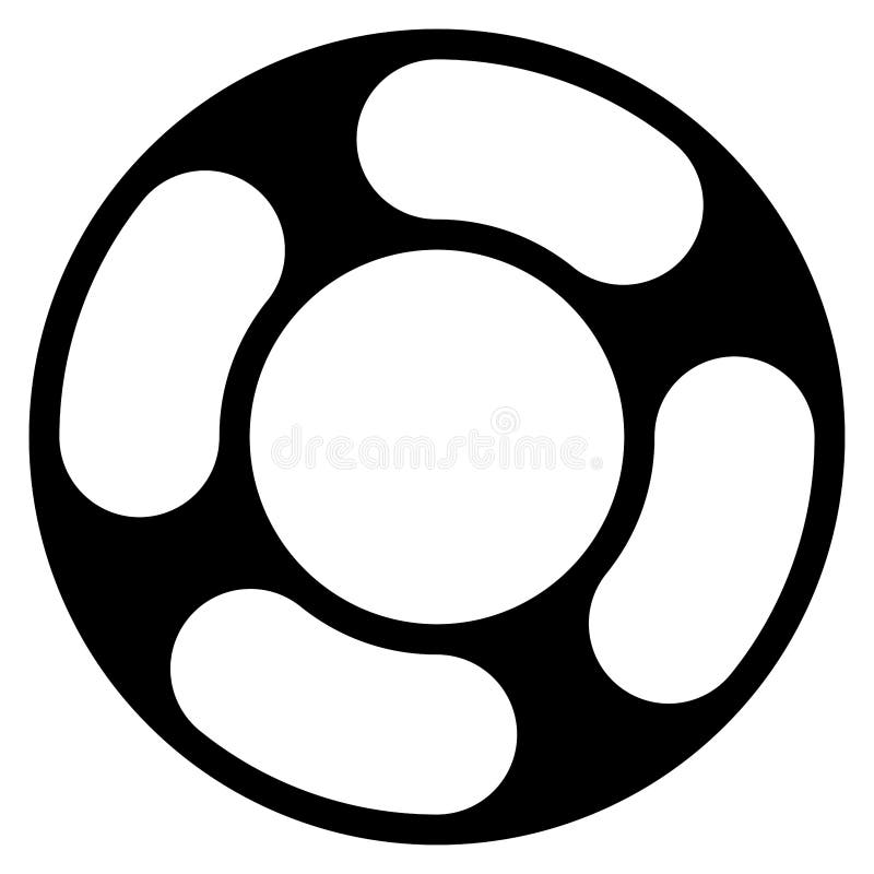 Black and White Segmented Circle, Ring Abstract Geometric Vector ...