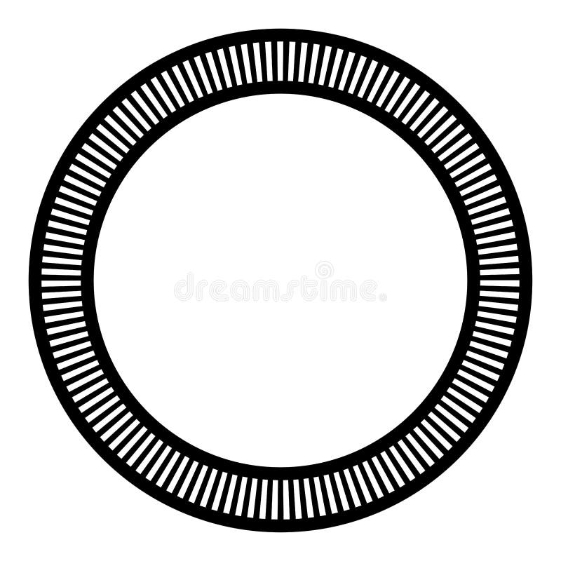 Black and White Segmented Circle, Ring Abstract Geometric Vector ...