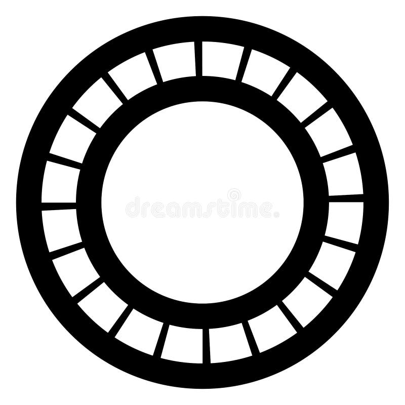 Black and White Segmented Circle, Ring Abstract Geometric Vector ...