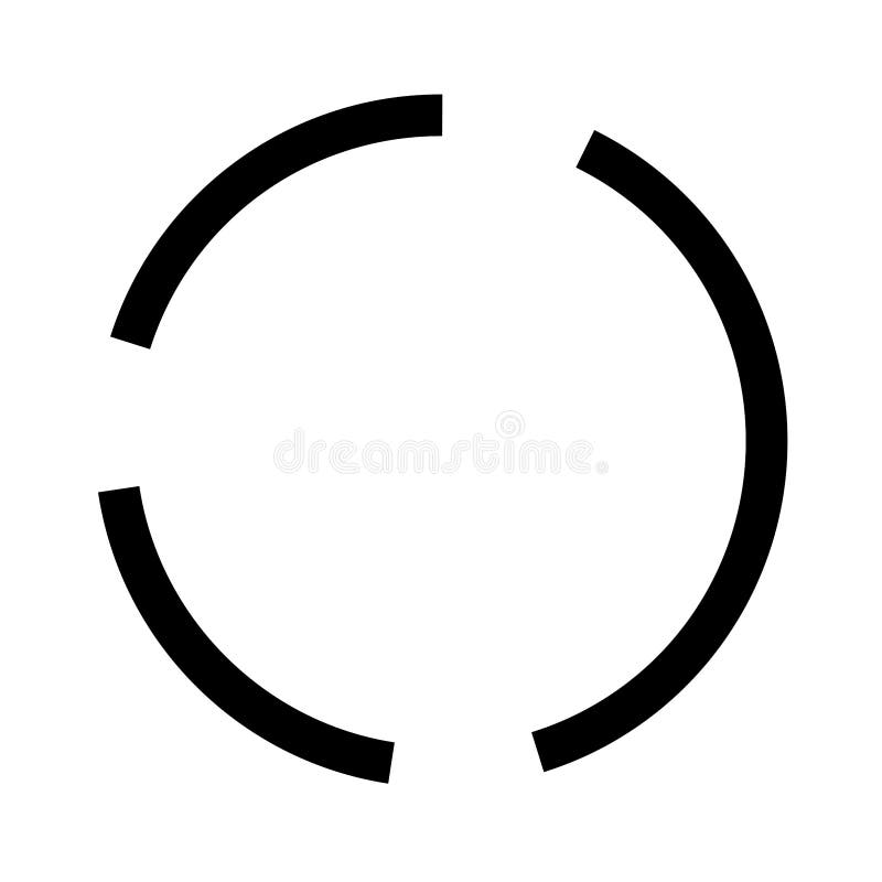 Black and White Segmented Circle, Ring Abstract Geometric Vector ...