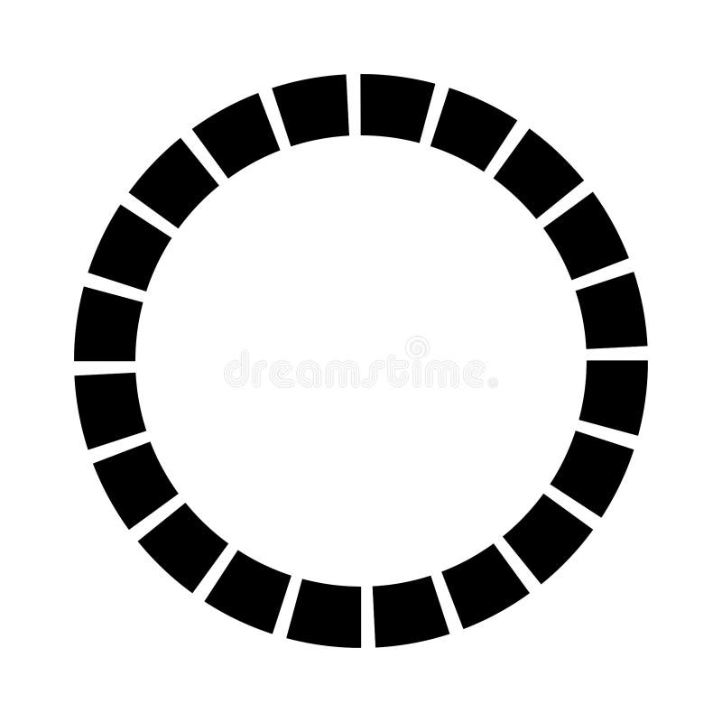 Black and White Segmented Circle, Ring Abstract Geometric Vector ...
