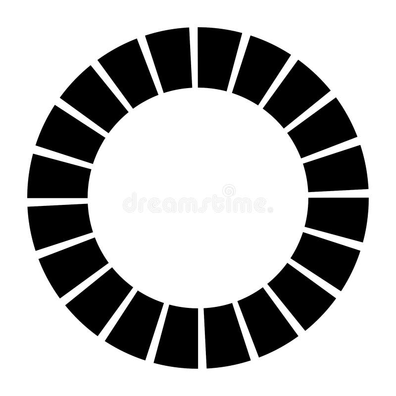 Black and White Segmented Circle, Ring Abstract Geometric Vector ...