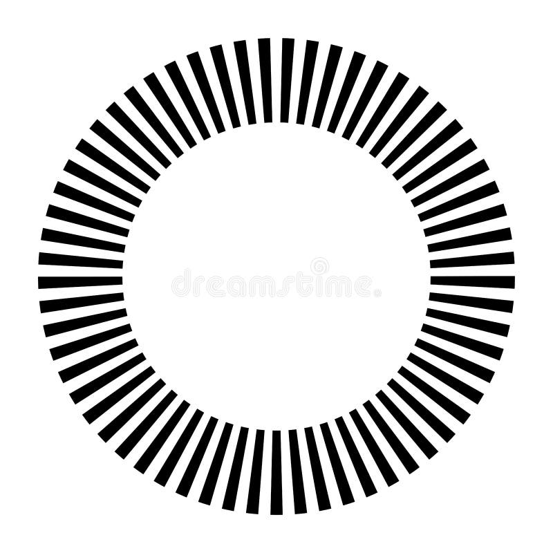 Black and White Segmented Circle, Ring Abstract Geometric Vector ...