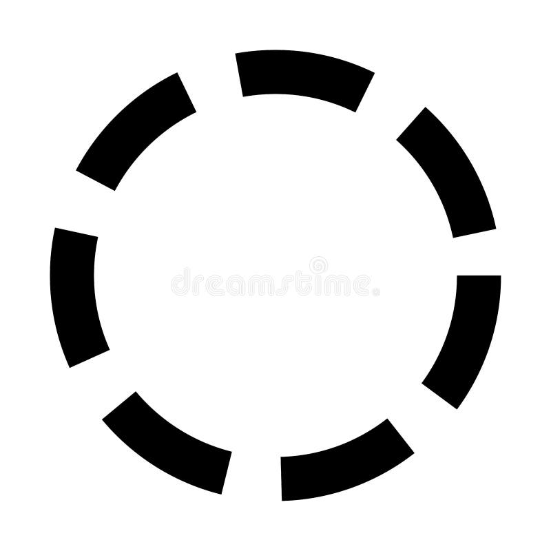 Black and White Segmented Circle, Ring Abstract Geometric Vector ...