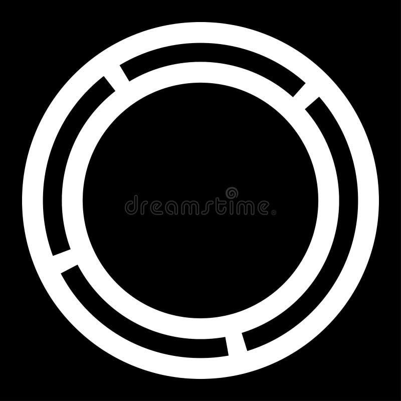 Black and White Segmented Circle, Ring Abstract Geometric Vector ...