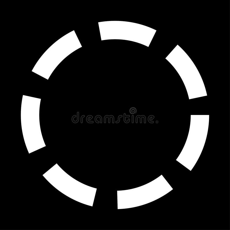 Black and White Segmented Circle, Ring Abstract Geometric Vector ...