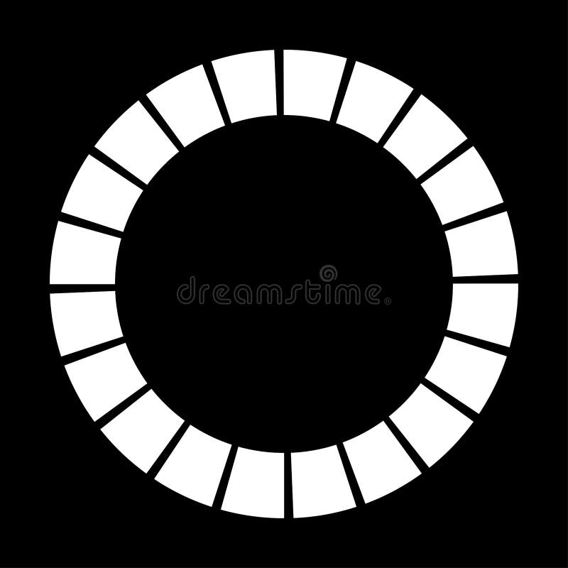 Black and White Segmented Circle, Ring Abstract Geometric Vector ...