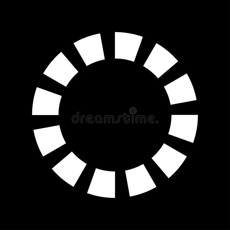 Black and White Segmented Circle, Ring Abstract Geometric Vector ...