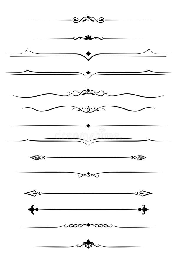 Black and White Set of Delimiters for Text Stock Vector - Illustration ...