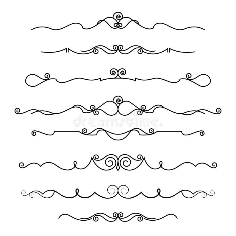 Black and White Set of Delimiters for Text Stock Vector - Illustration ...