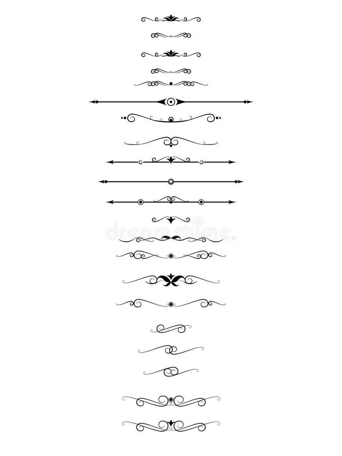 Black and White Set of Delimiters for Text Stock Illustration ...